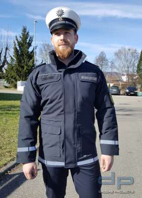 Behörden ETZEL Unterziehrolli mit silber Reflex Wunschtext am Kragen in ...